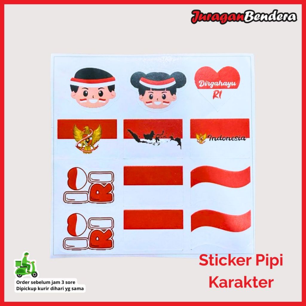 Jual Stiker Merah Putih | Stiker Indonesia Isi 10 Stiker | Stiker Love ...