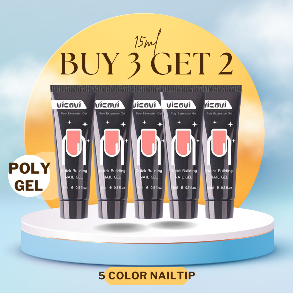 Jual (buy3 get2) Polygel Nail Extension kuku Crystal Glue Gel /Gel kuku ...