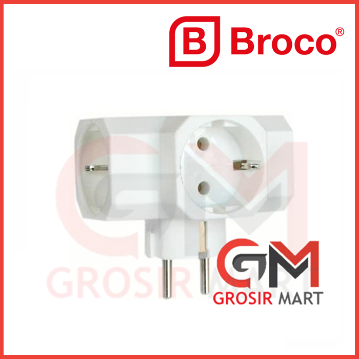 Jual Broco Steker T Arde Putih (13830) Colokan 3 Lubang Original Ori ...