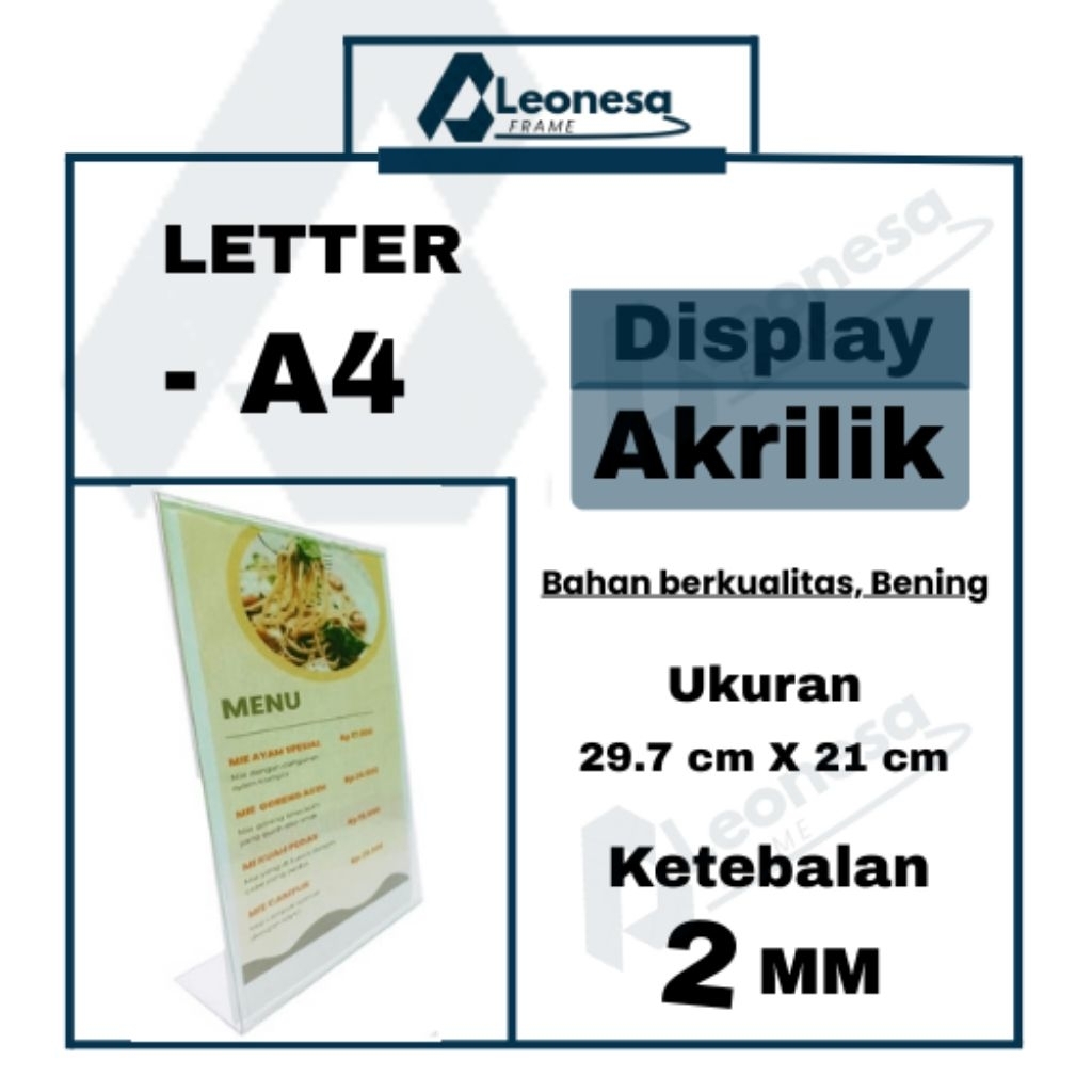 Jual Tempat Brosur Display Menu Akrilik Acrylic Menu Makan Qris Ukuran ...