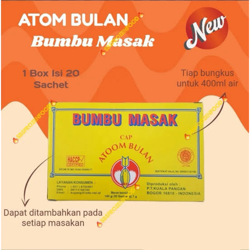 Jual BUMBU PENYEDAP RASA ATOM BULAN 1BOX ISI 20 Sachet | Shopee Indonesia