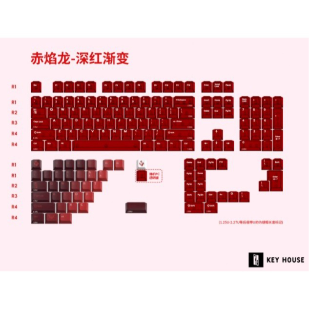 Jual Keycaps PBT+PC Transparent Red Crimson Cherry Profile | Shopee ...