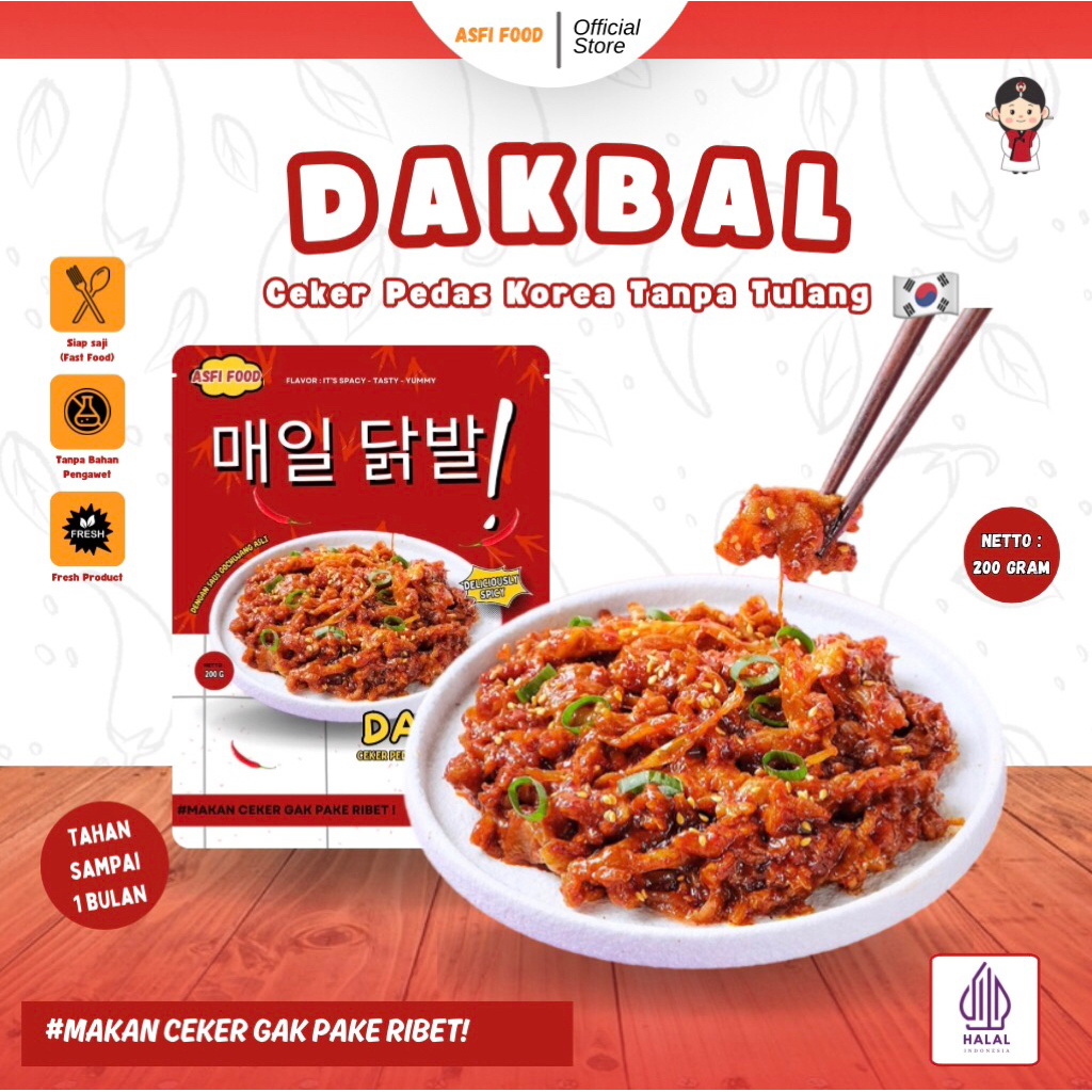 Jual Asfi Food - Dakbal Ceker Tanpa Tulang Saus Gochujang 200gr ...