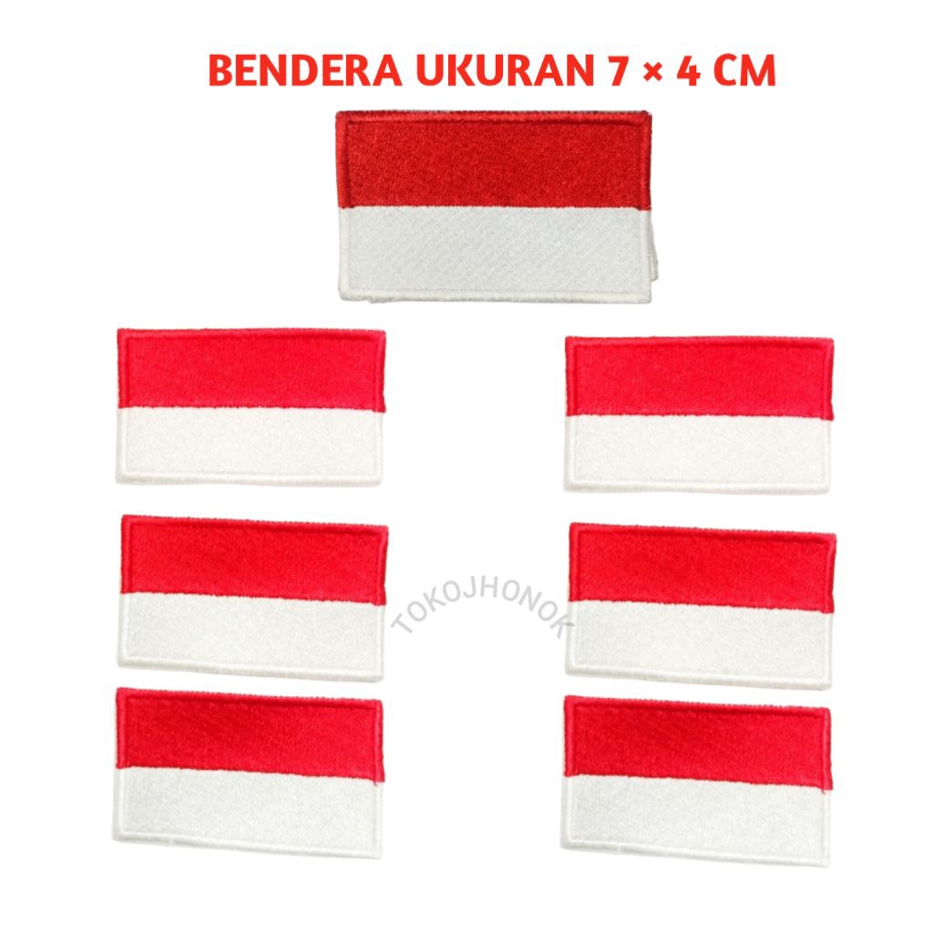 Jual Emblem Bordir BENDERA MERAH PUTIH INDONESIA ukuran 4×7cm Badge ...