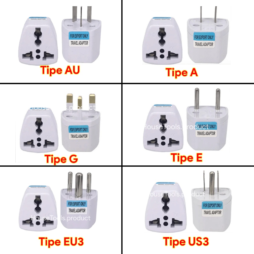 Jual Travel adaptor Colokan 3 universal Pin Kaki Power Plug Adapter ...