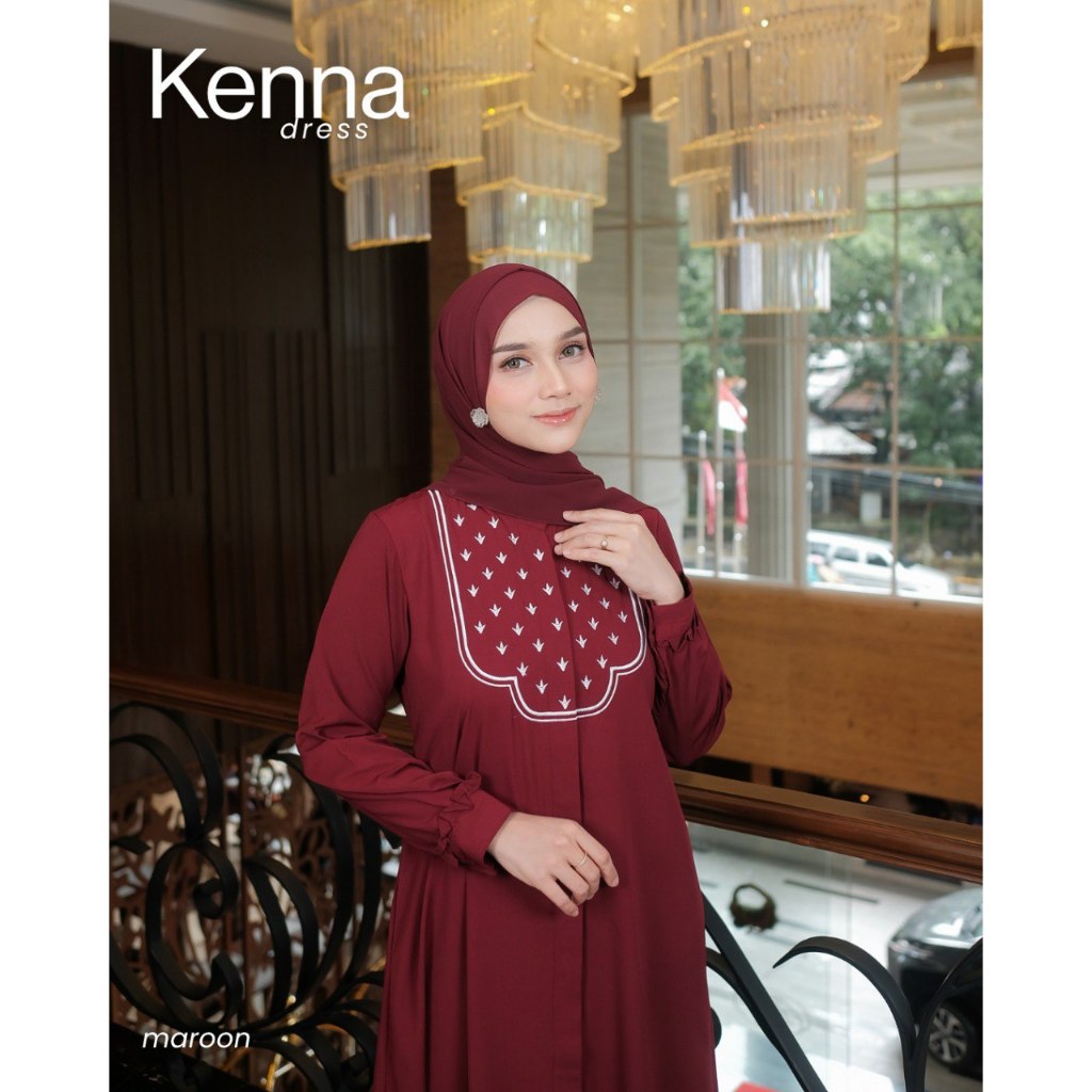 Jual Dress KENNA Gamis Syari Premium Muslim Bahan Wolfis Turkey ...