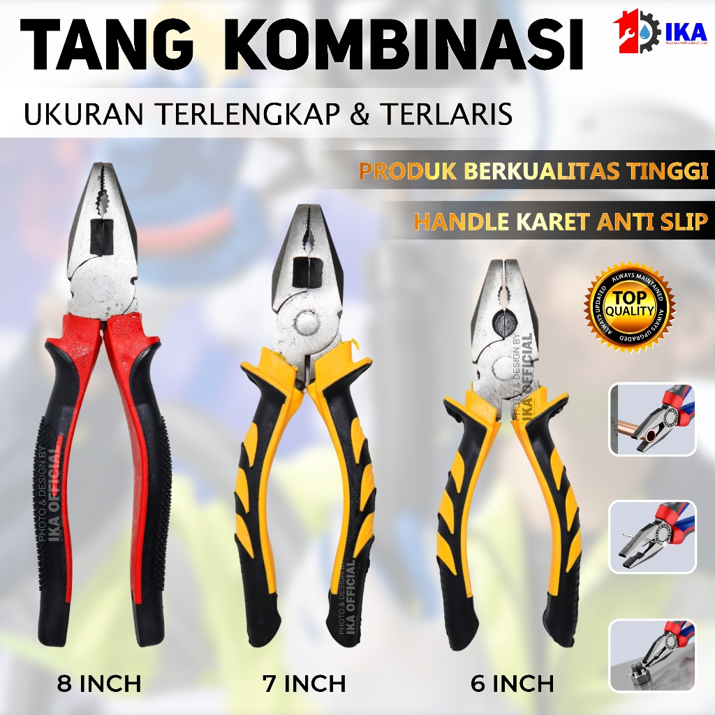 Jual Tang Kombinasi 6 7 8 inch / Lineman Combination Piler 6 7 8 inch ...