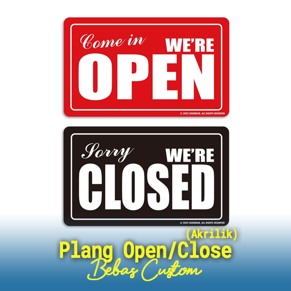 Jual Plang Open/Close Akrilik, Plang Open Close Akrilik 2mm Murah ...