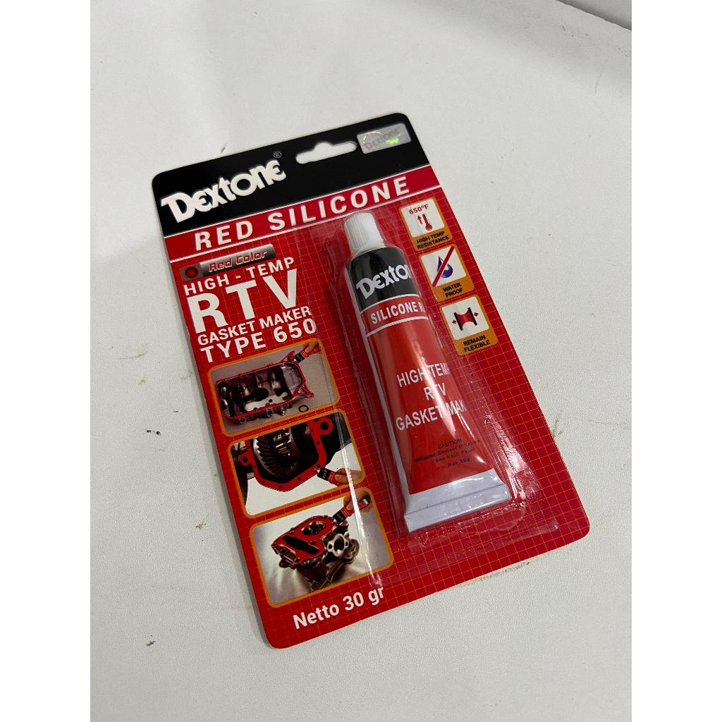 Jual DEXTONE LEM SILICONE RED SEALANT 30 GRAM - LEM GASKET RTV HIGH ...