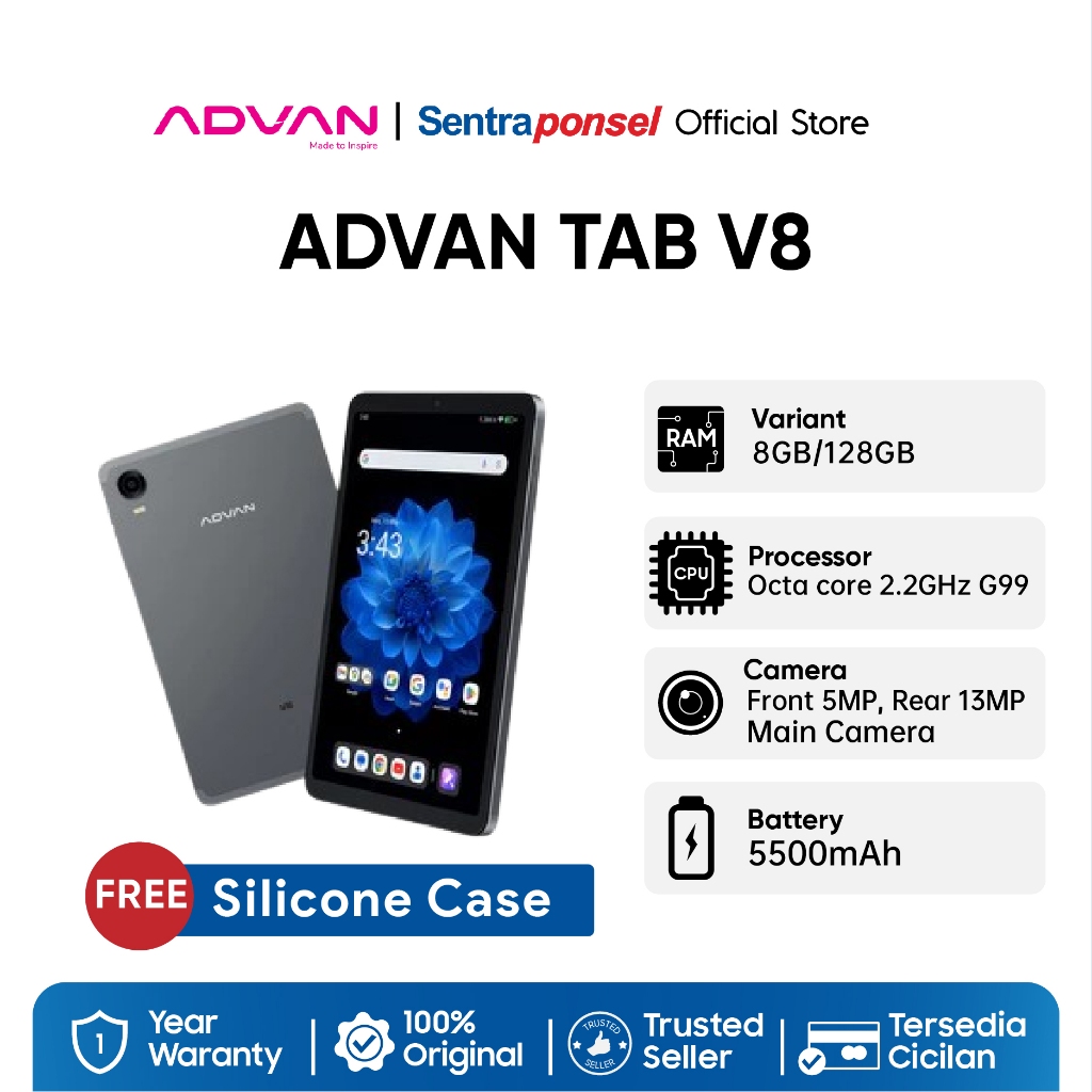 Jual ADVAN Tab V8 | Dual Sim Card 4G LTE | Gaming Mediatek Helio G99 ...
