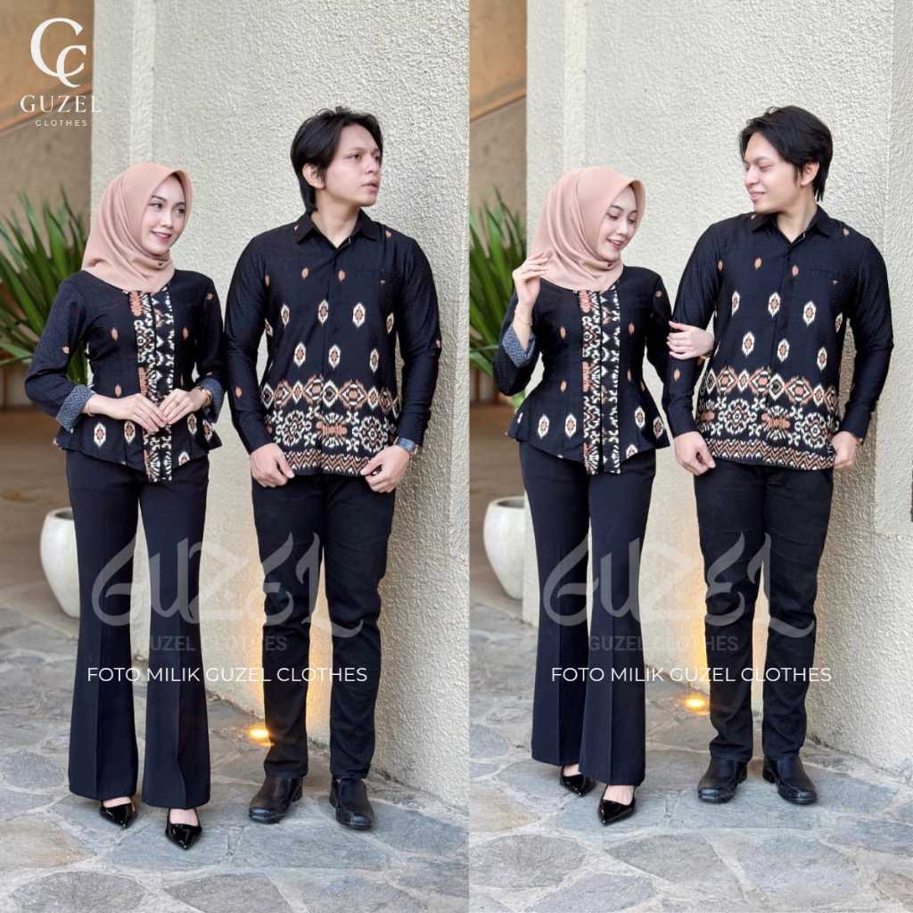 Jual Couple Azara Atasan Batik Modern by Guzel Clothes Motif Etnik ...