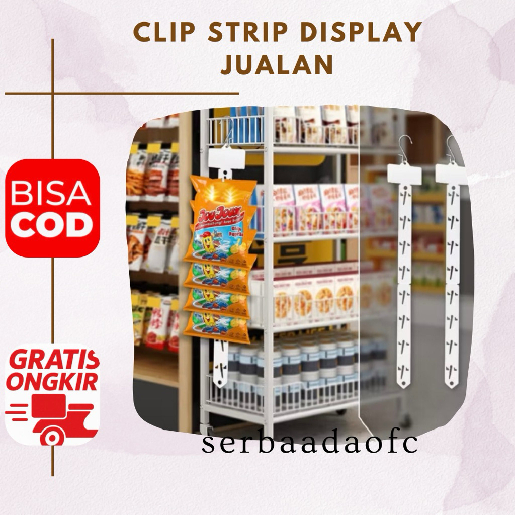 Jual Clip Strip Display Gantungan Makanan Supermarket Transparan ...