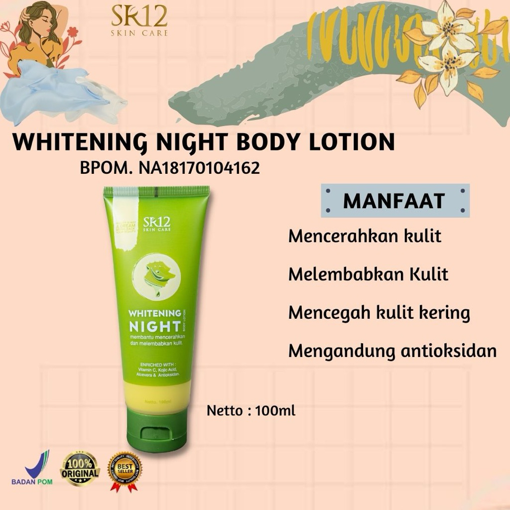 Jual Whitening Night Body Lotion SR12 Original Lotion Malam Dengan ...