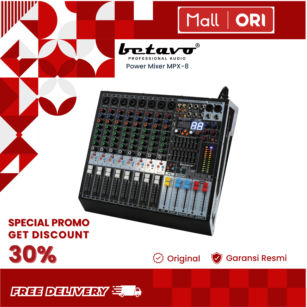 Jual Betavo Audio Power Mixer MPX - 8 Professional Power Mixer | 8 ...