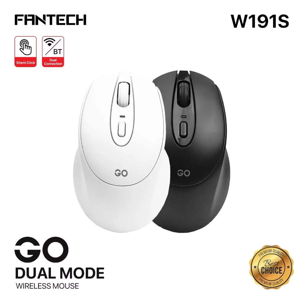 Jual FANTECH GO Wireless Mouse W191S Silent Click DUAL MODE 2.4Ghz 1600DPI | Shopee Indonesia
