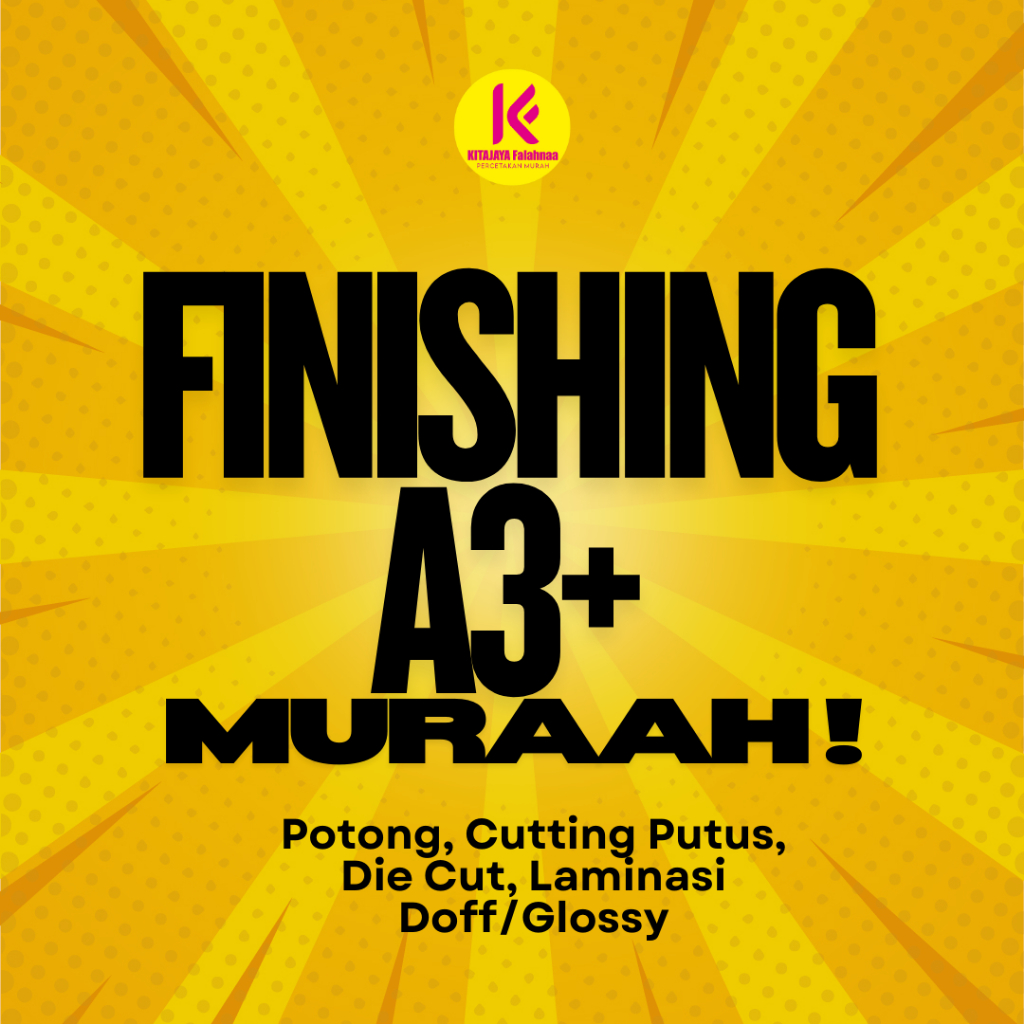 Jual Finishing A3+ (Potong kertas, cutting putus, kiss cutting ...