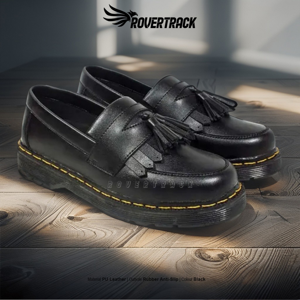 Jual Rovertrack ReyZR - Sepatu Penny Loafer Pria Kulit Hitam Slip-On ...