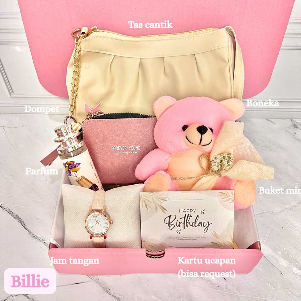 Jual Hampers Pink Hadiah Ulang Tahun Untuk Wania Gift Box Hampers Ulang ...