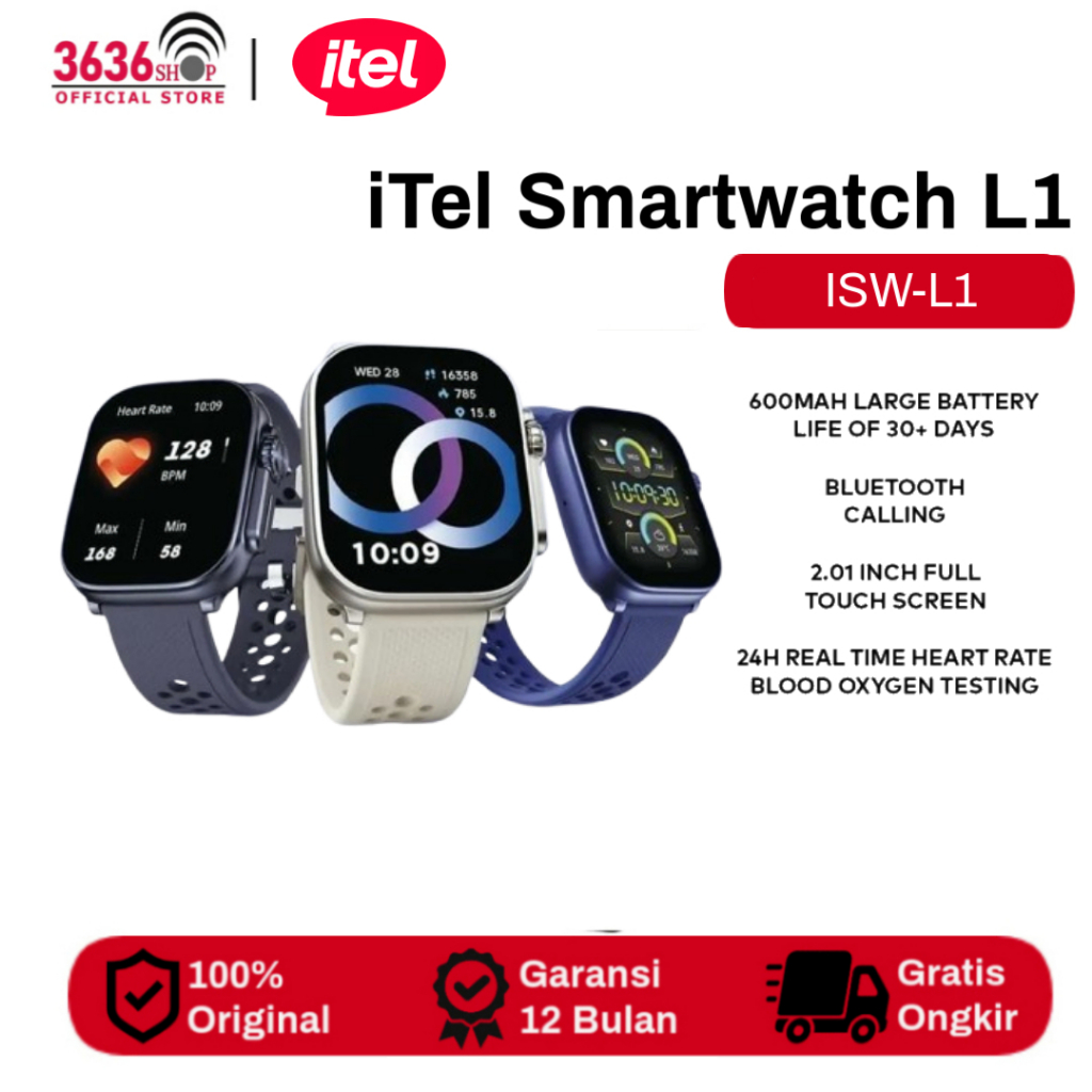 Jual iTel Smartwatch ISW L1 2.01 HD Touch Screen Bluetooth Calling 30 ...