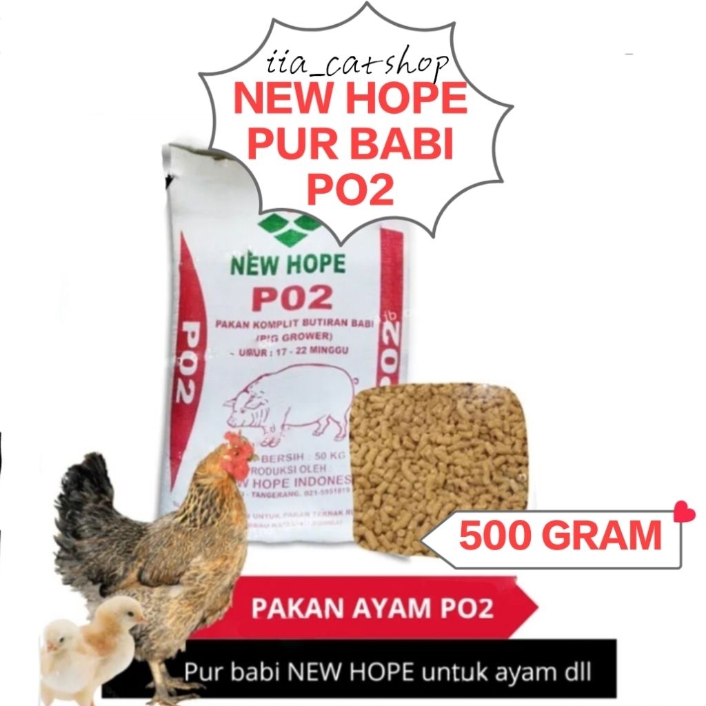 Jual Pur Pakan Ayam Unggas Pur Babi P02 New Hope - 500 Gram | Shopee ...