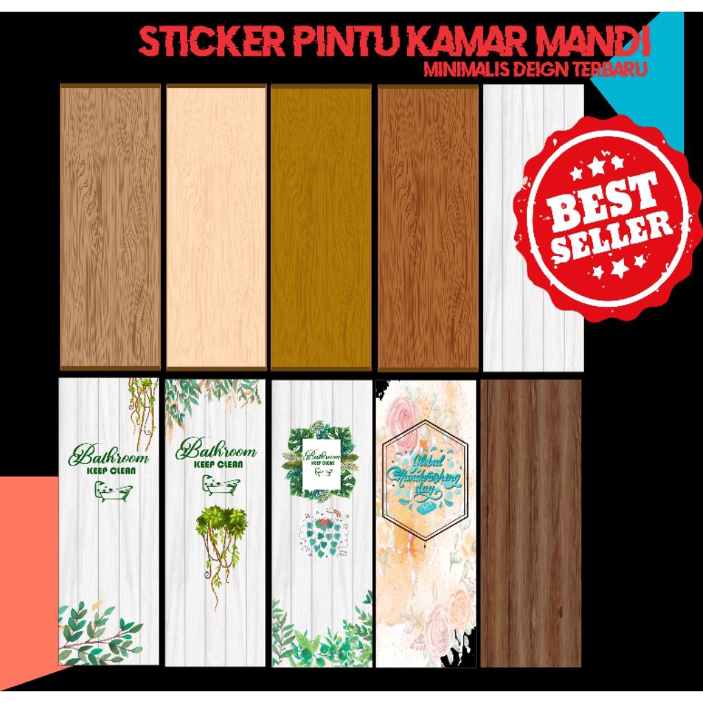 Jual stiker pintu kamar mandi sticker pintu wc sticker tempelan pintu ...
