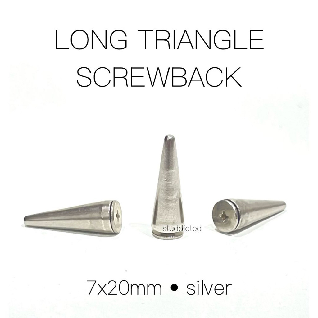 Jual Cone Long Triangle 7x20mm Spikes Screwback Studs Metal Mote Punk ...