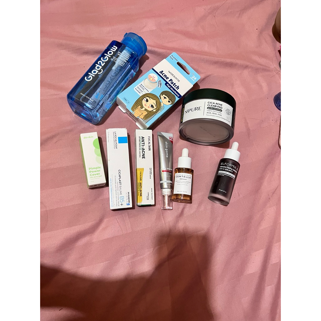 Jual Preloved skincare, glad2glow m micellar water, focal skin anti ...