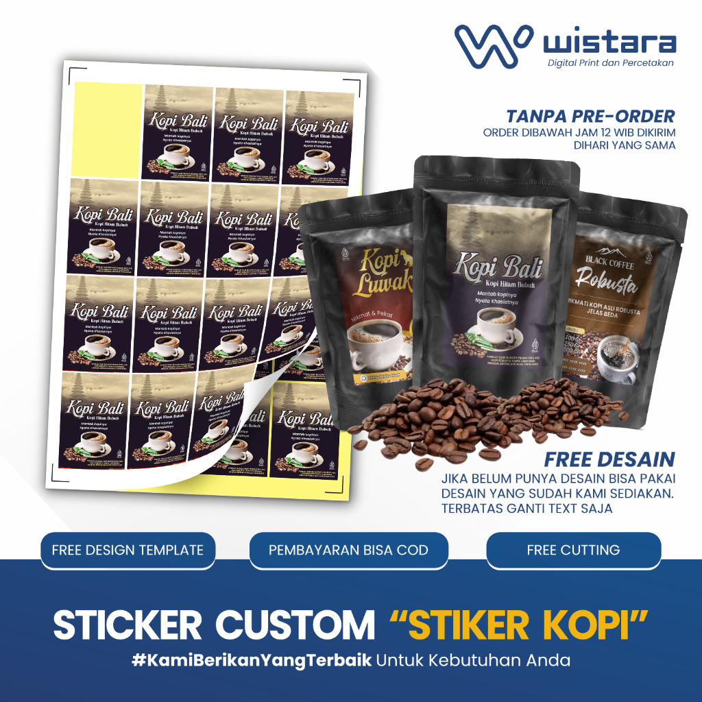 Jual Sticker Custom Stiker Kopi Kustom Bahan Chromo | Shopee Indonesia