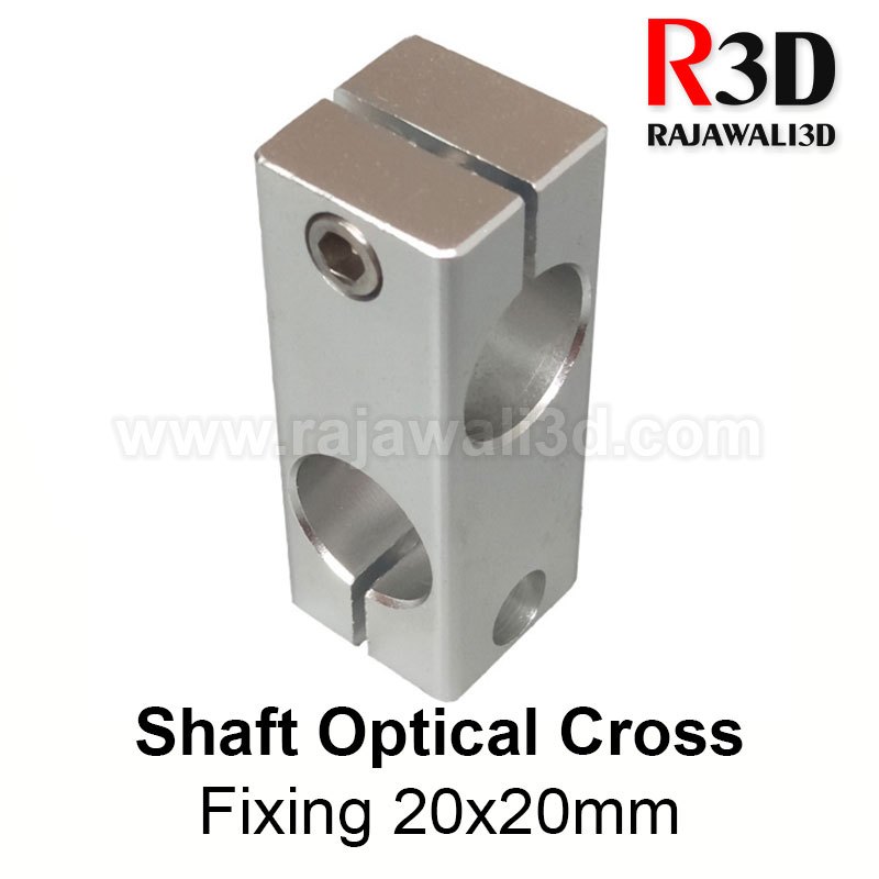 Jual Shaft Optical Axis Cross Fixing Block Smooth Rod 20*20mm Aluminium ...