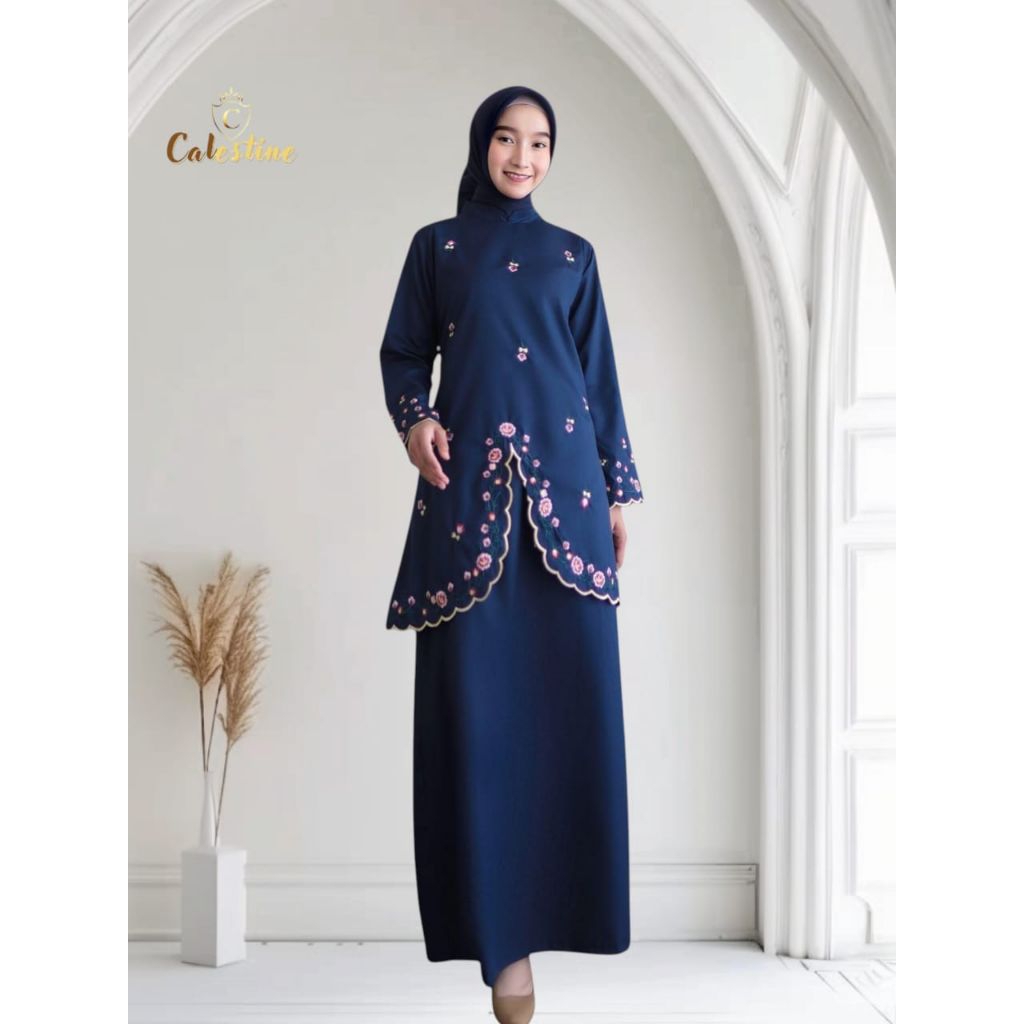 Jual Calestine - Dress Setelan Oneset Kurung Melayu Wanita Bordiran ...