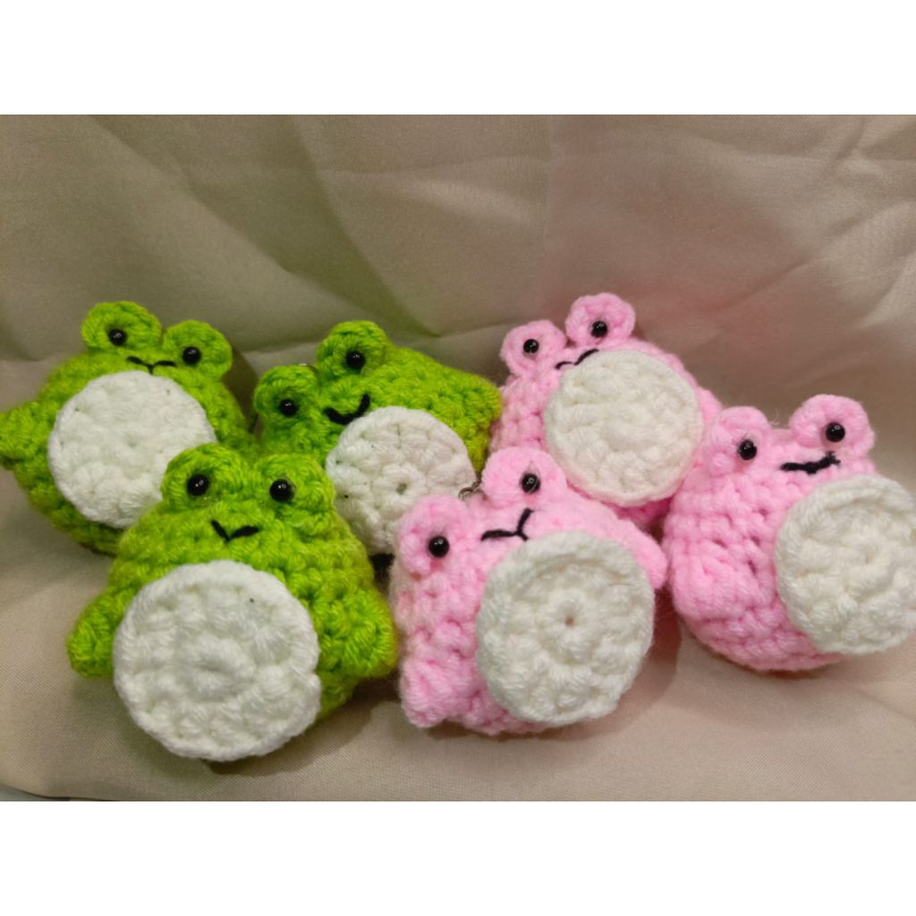 Jual Gantungan Kunci Frog Rajut Amigurumi Gantungan Boneka Katak Lucu ...
