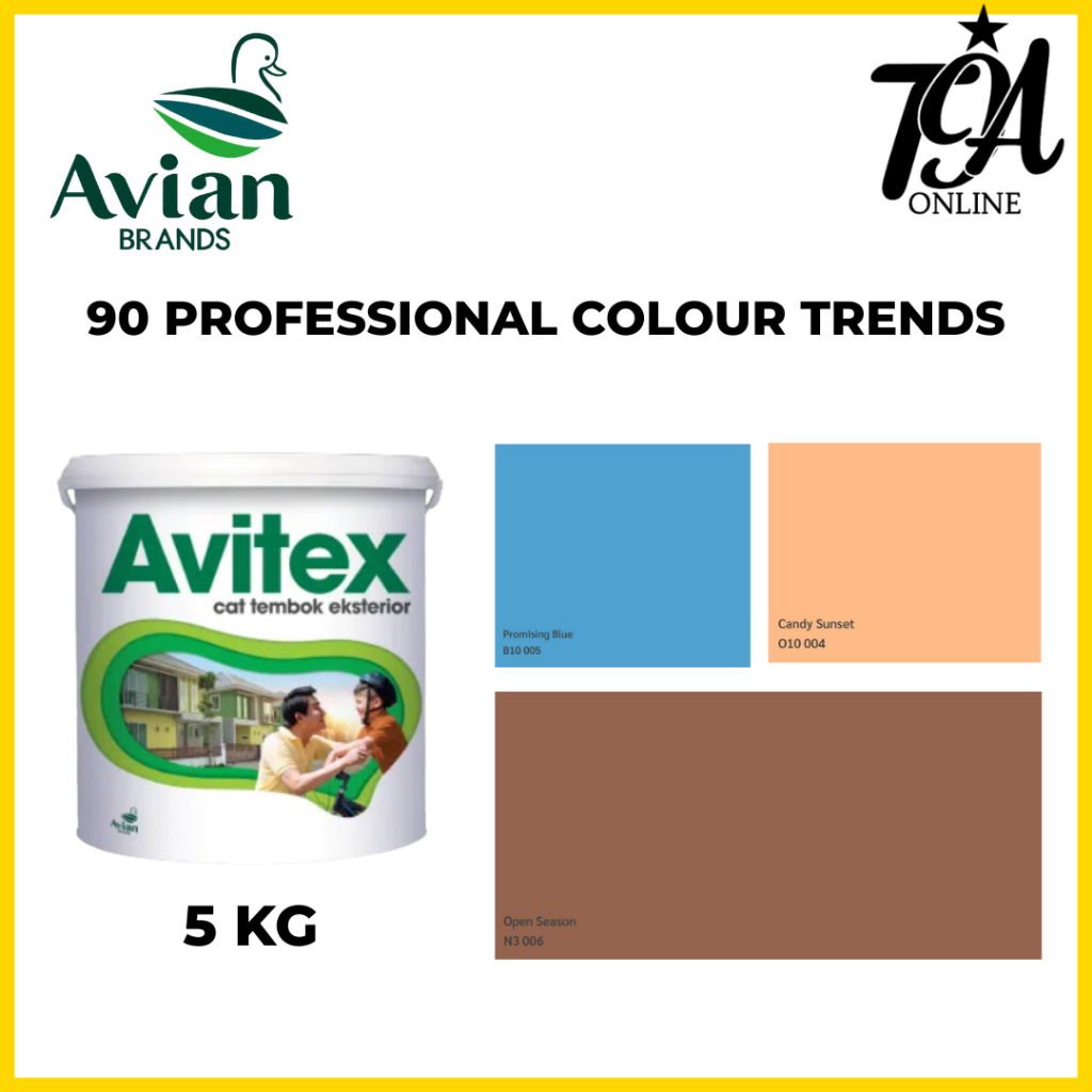 Jual AVIAN Avitex Exterior Cat Tembok Exterior 5 KG - 90 Pro Colours ...