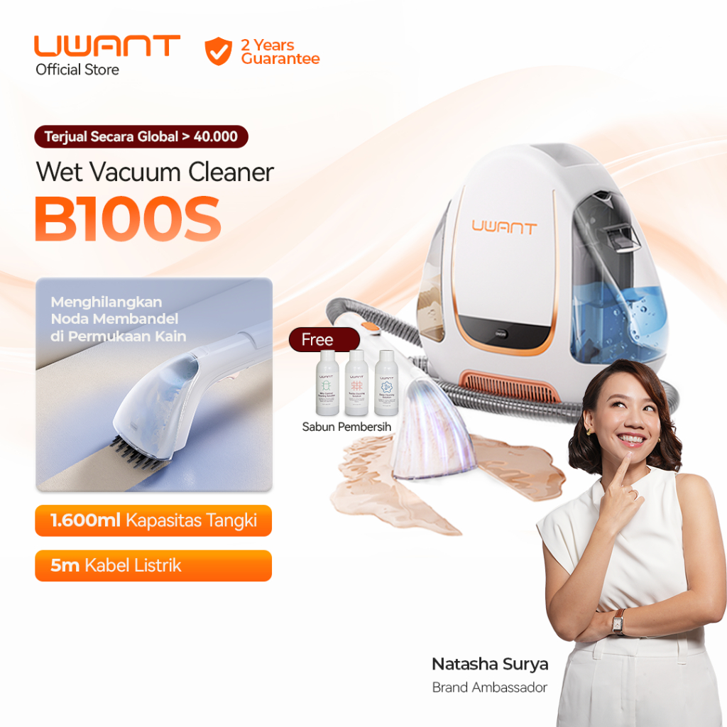 Jual UWANT B100S 12Kpa Suction wet Vacuum Cleaner Spot Cleaner Mesin ...