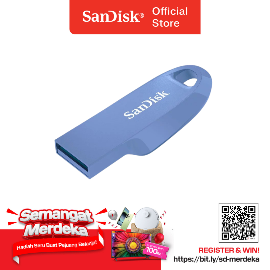 Jual SanDisk CZ550 Ultra Curve 128GB USB 3.2 Biru / Blue (Up to 100MB/s ...