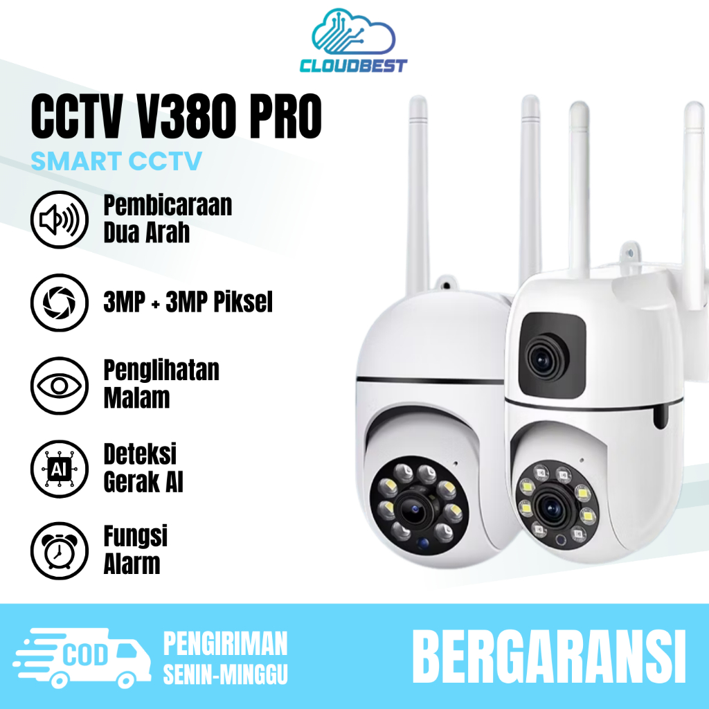 Jual CCTV V380 PRO Smart Kamera Penglihatan Malam Penuh Warna Outdoor ...