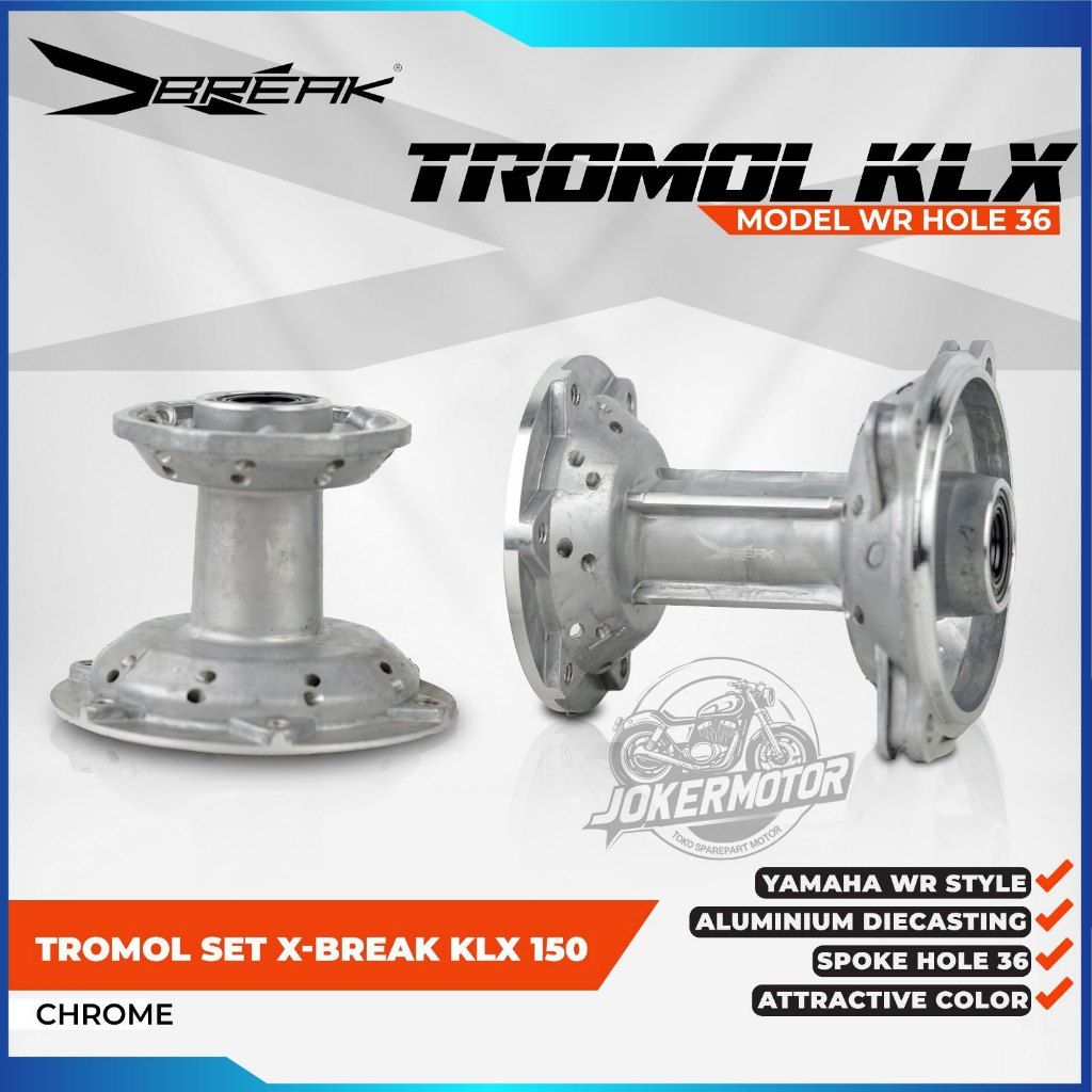 Jual TROMOL SET X BREAK KLX 150 CHROME - KLX 150 BLACK - JOKERMOTOR ...