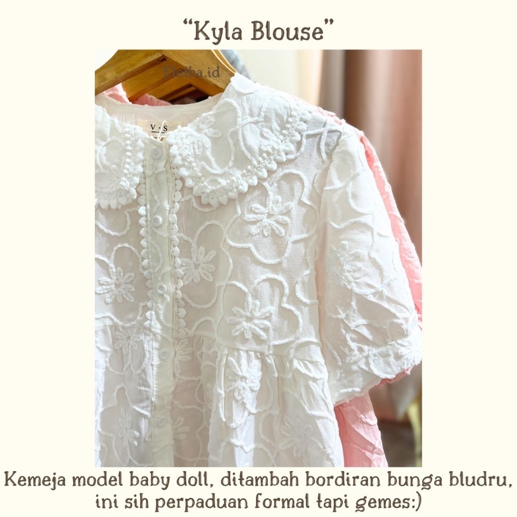 Jual Eletha - Kyla Blouse (Atasan Wanita Bordir Bunga Blouse Cantik ...