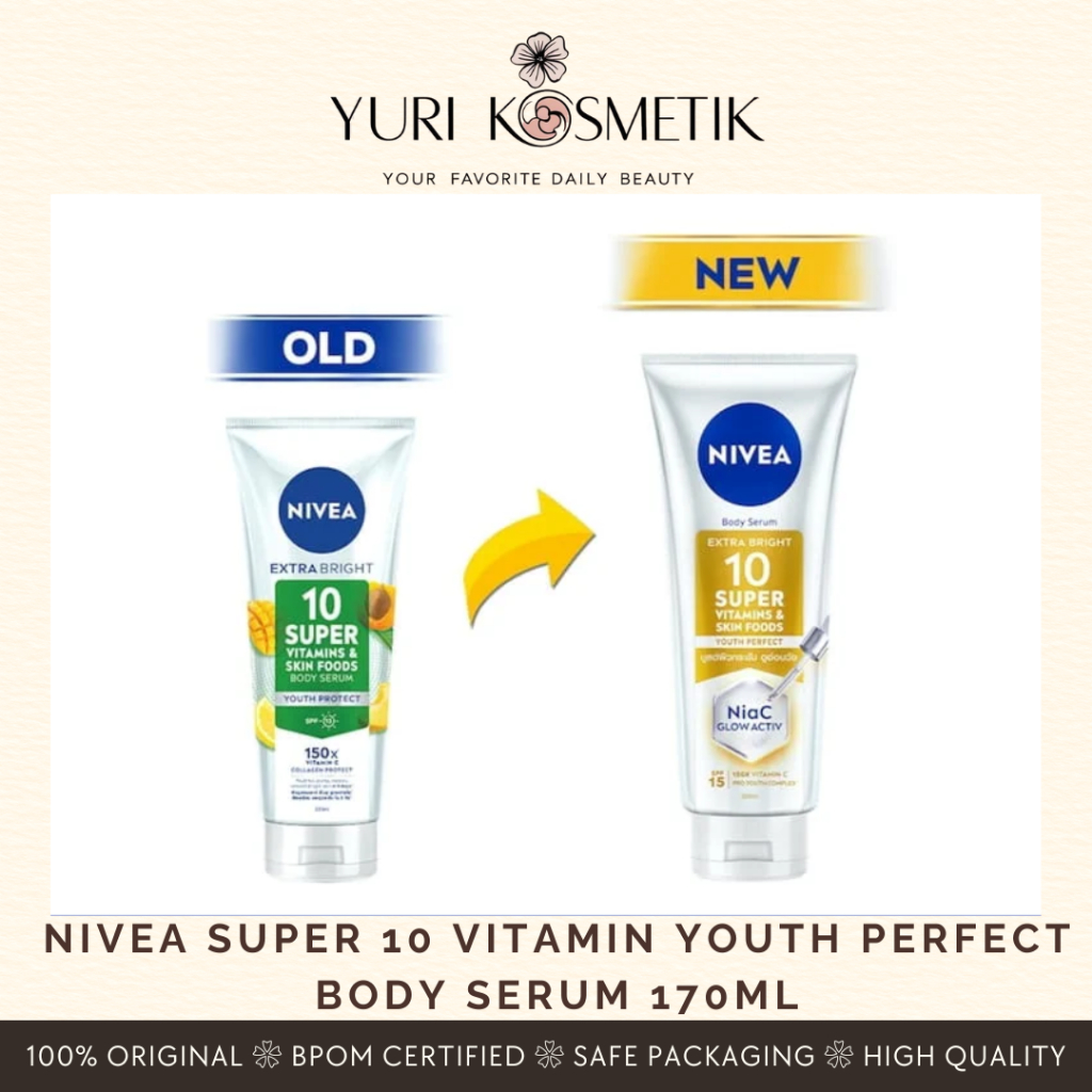 Jual NIVEA Body Serum Extra Bright 10 Super Vitamins Youth Protect NiaC ...