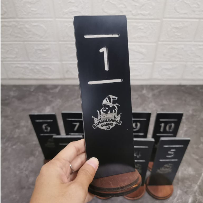 Jual Nomor Meja ACP 20cm Penanda Meja Resto Cafe | Shopee Indonesia