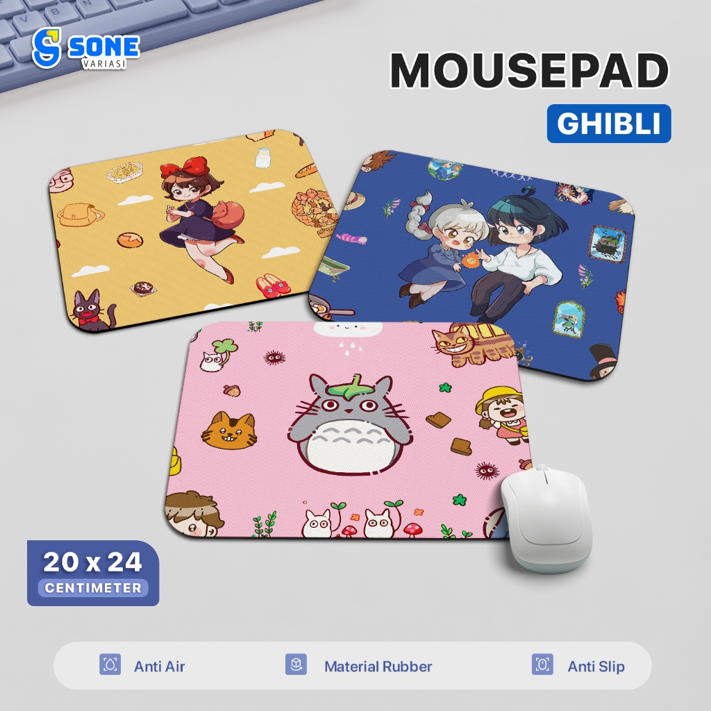 Jual Mouse Pad Anime Ghibli / Alas Mouse Laptop Karakter Totoro, Ponyo ...