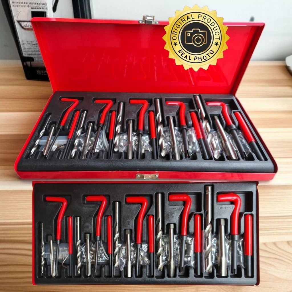 Jual 131 pcs kit Helicoil recoil repair metric m5 m6 m8 m10 m12 ...