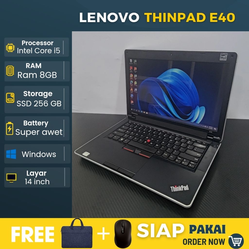 Jual Laptop Lenovo Thinkpad E40 Core i5 Ram 8GB SSD 256GBGB Windows - Siap pakai | Shopee Indonesia
