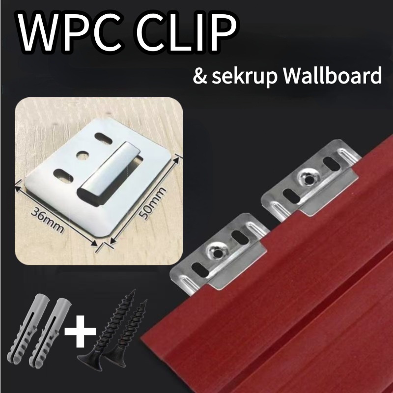 Jual 100pcs Klip Wood Pannel WPC/Panel Klip Wallpanel WPC Stainless ...