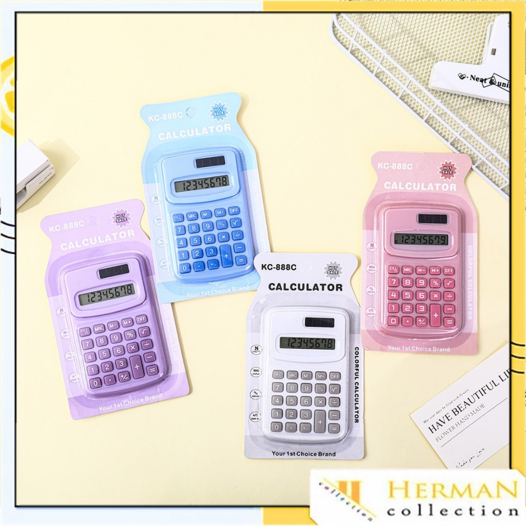 Jual HC Kalkulator Mini Warna Warni Pastel Kalkulator Kecil 8 Digit ...