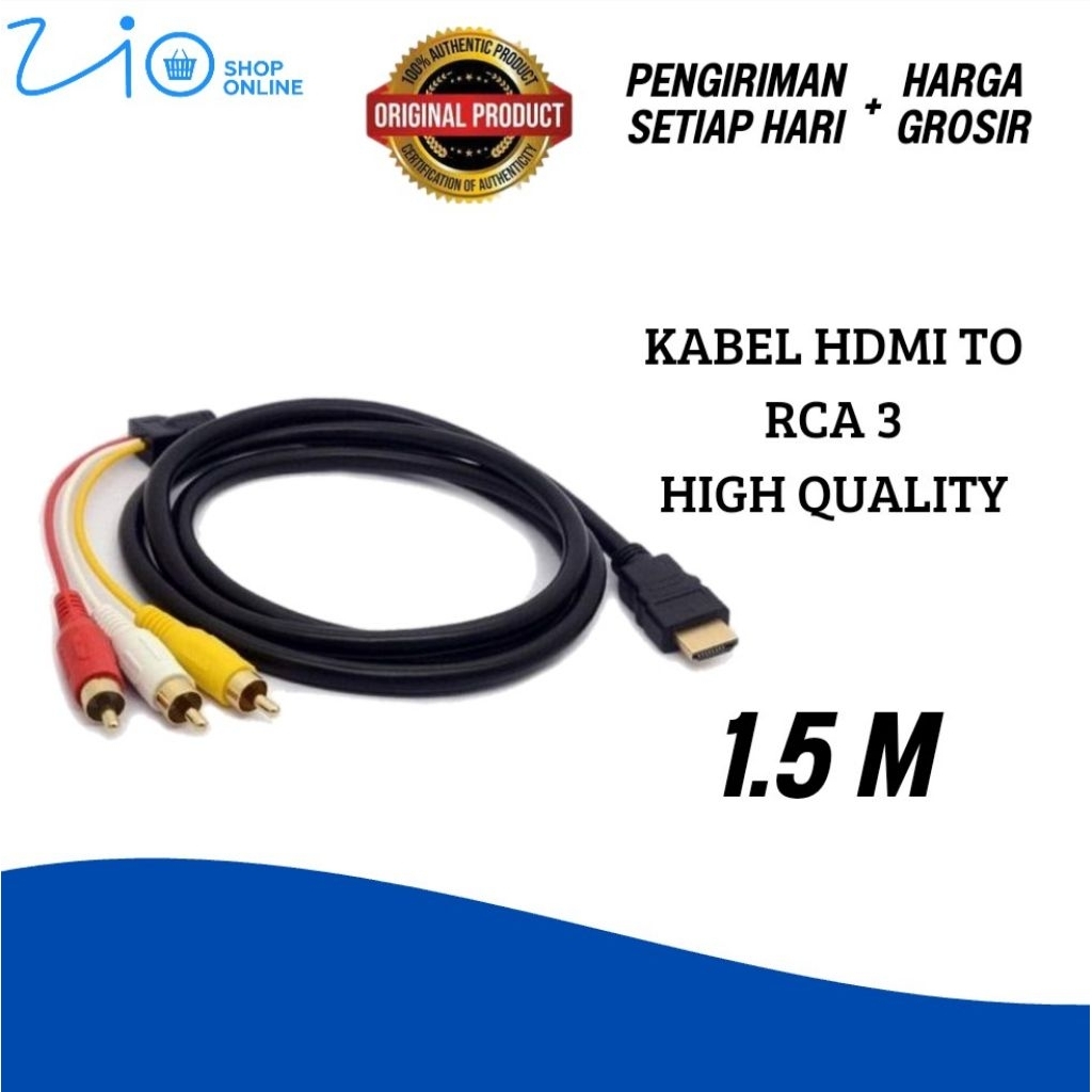 Jual Kabel Hdmi Male To Rca-3 1.5M / Mini Converter Hdmi To Av Box | Shopee Indonesia