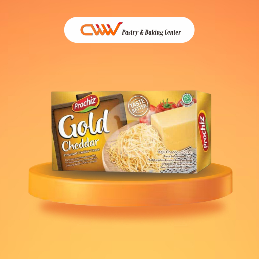 Jual Prochiz Keju Cheddar Cheese Gold 160g Blok Balok Premium Topping ...