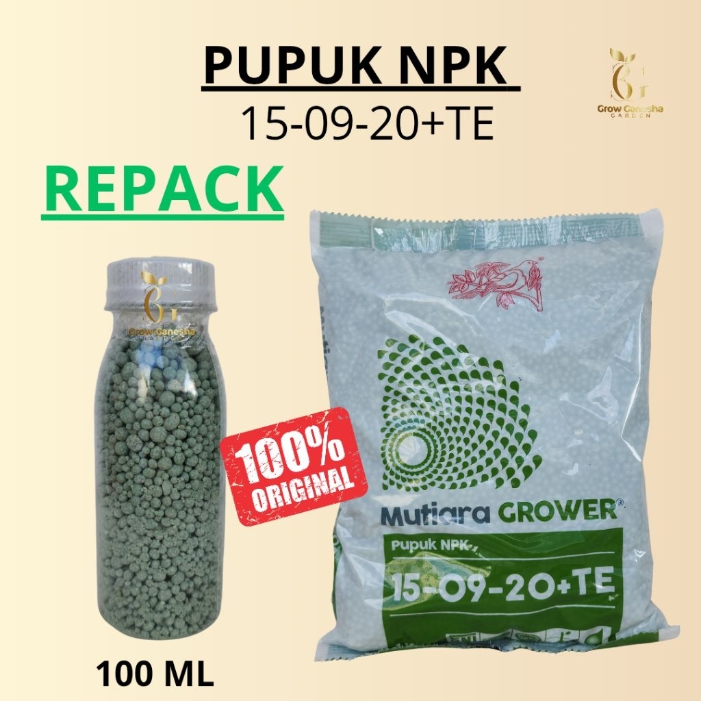 Jual PUPUK NPK MUTIARA GROWER || PUPUK NPK 15-09-20+TE || REPACK || 100 ...