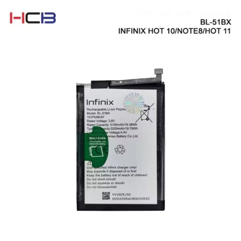 Jual Baterai Merk ORIGINAL INFINIX HOT 10 / HOT 11 / NOTE 8 / BL-51BX ...