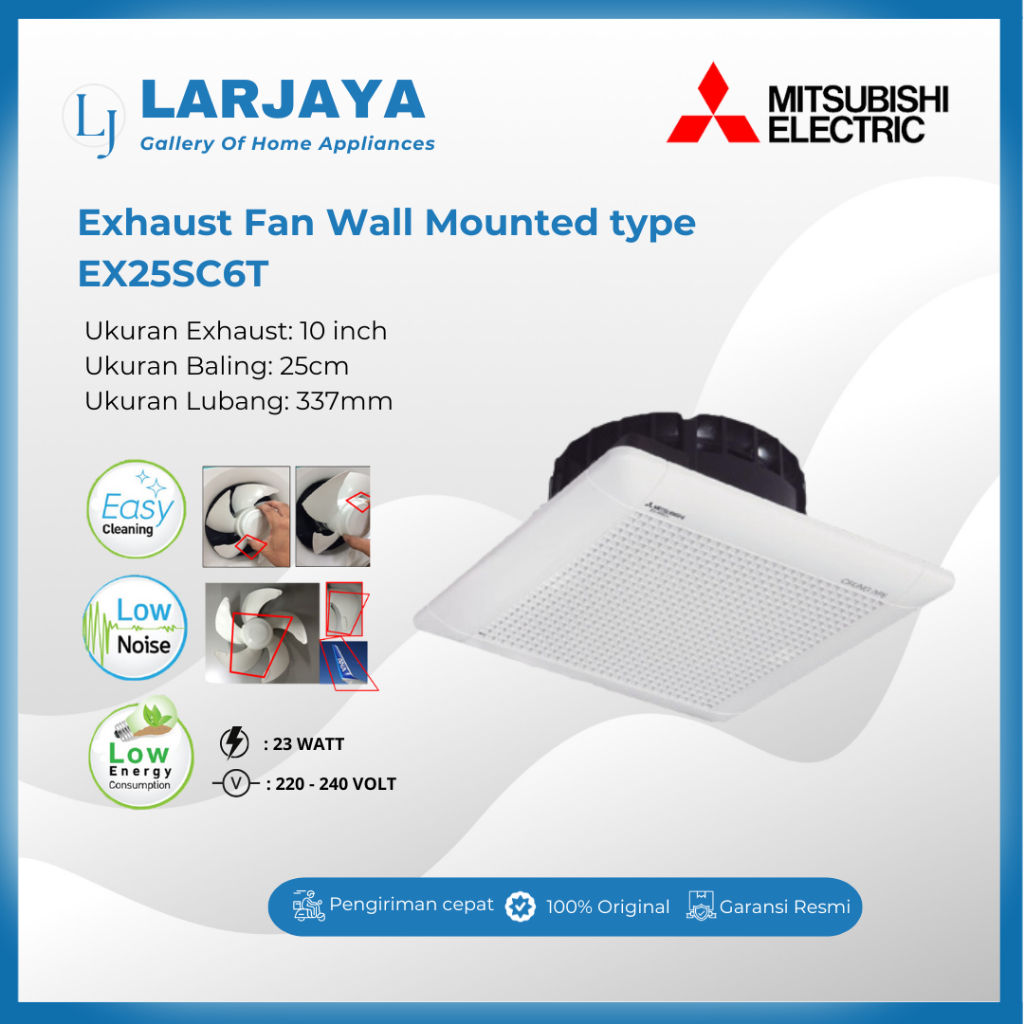 Jual Mitsubishi Ceiling Mounted Ventilator EX25SC7T Exhaust Plafon Fan ...