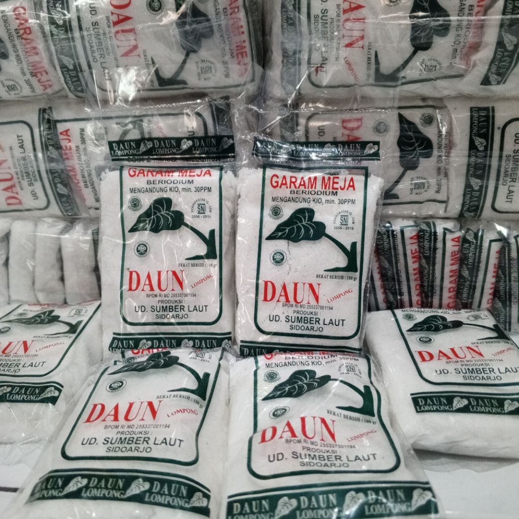 Jual 10 bungkus Garam dapur / Garam masak cap daun lompong kemasan 100 ...